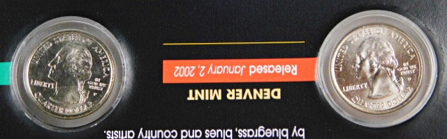 2002-P & D Colorized Tennessee State Commemorative Quarters*On 6.5" X 8 ...