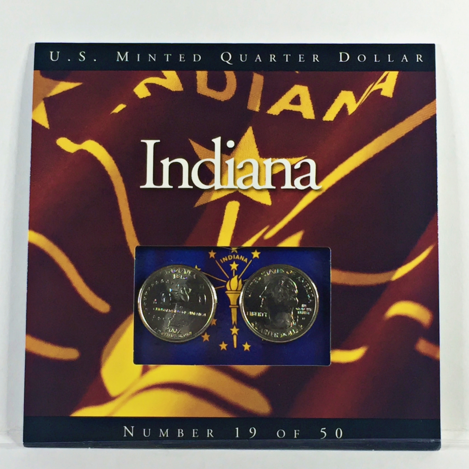 2002-P & D Indiana Uncirculated Commemorative State Quarters in a Tri ...