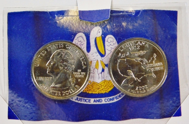 2002-P & D Louisiana State Commemorative Quarters*Uncirculated in Tri ...