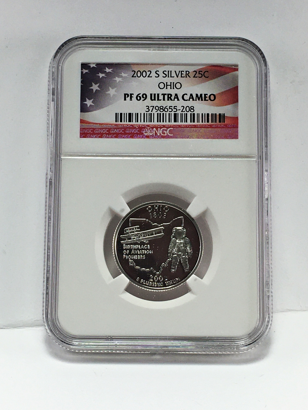 2002-S Proof Silver Ohio State Commemorative Washington Quarter*Graded ...