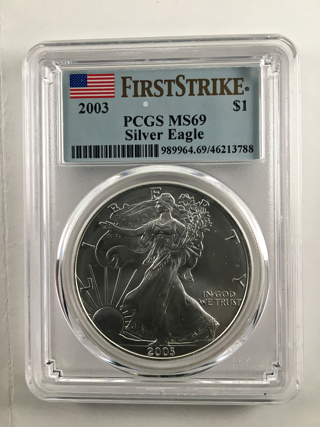 2003 American Silver Eagle*First Strike Coin*Graded MS69 by ANACS*1oz ...