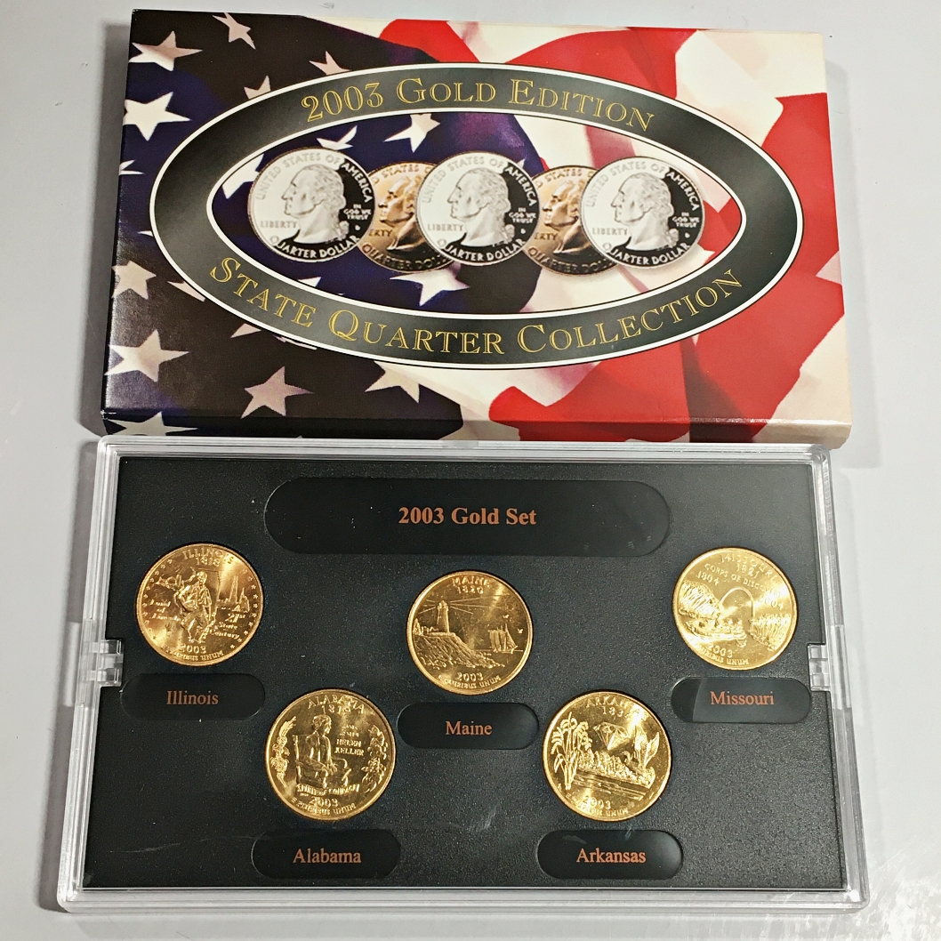 2003 Gold Edition State Quarter Collection*24K Gold Layered*In Original ...