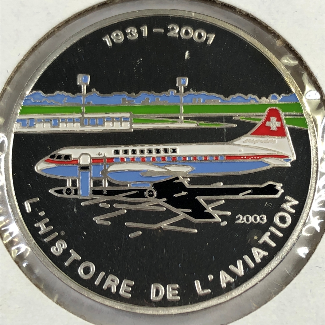 2003 Togo Colorized Silver 1000 Francs Aviation Commemorative*Convair ...