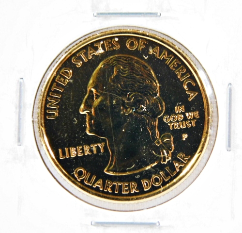 2003-P 24K Gold Layered Illinois State Commemorative Quarter | Property Room