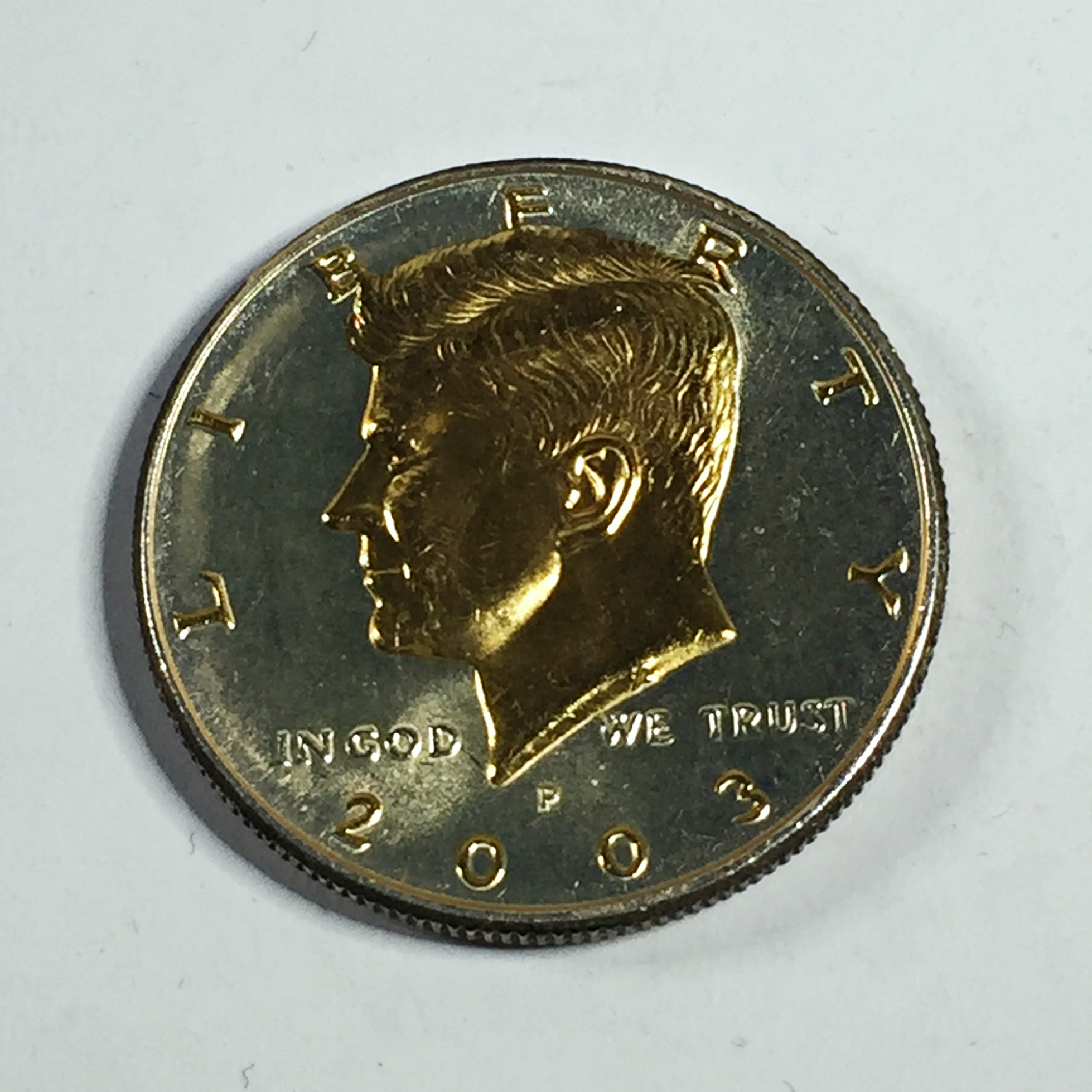 2003-P 24K Gold Layered Kennedy Half Dollar*Plasticast Protection on Obverse | Property Room