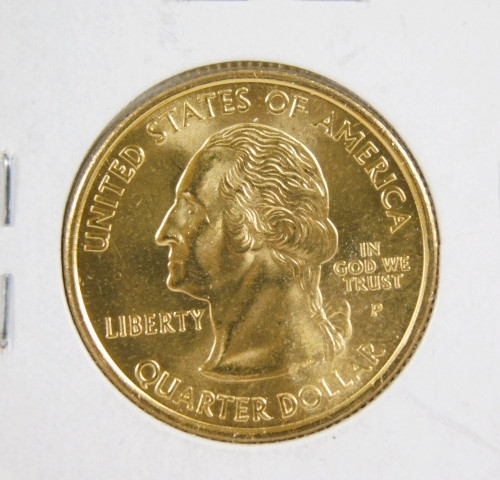 2003-P 24K Gold Layered Maine State Commemorative Quarter - Excellent ...