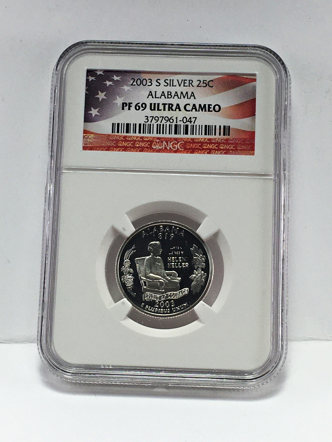2003-S Proof Silver Alabama State Commemorative Washington Quarter ...