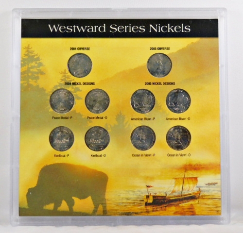 2004 & 2005 Westward Series Nickels*In Custom Holder and Original Box ...
