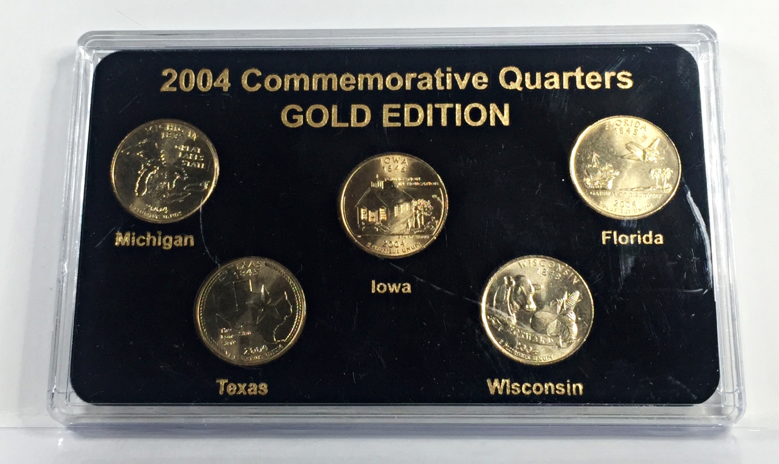 2004 24K Gold Layered Commemorative Quarters*Uncirculated in Custom ...