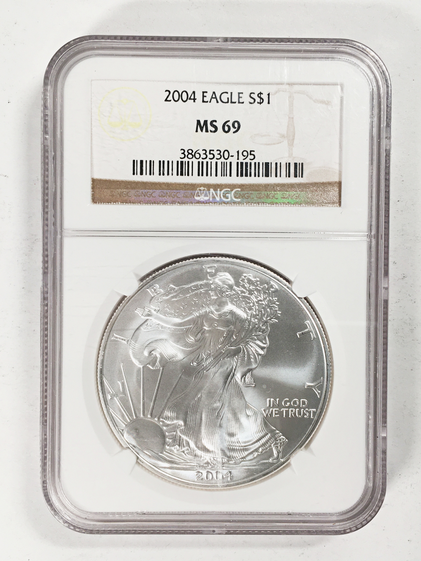 2004 American Silver Eagle*Graded MS69 by NGC*1oz .999 Fine Silver | Property Room