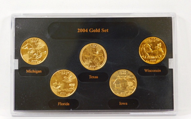 2004 Gold Edition of the 50 States Commemorative Quarters*Five Quarters ...
