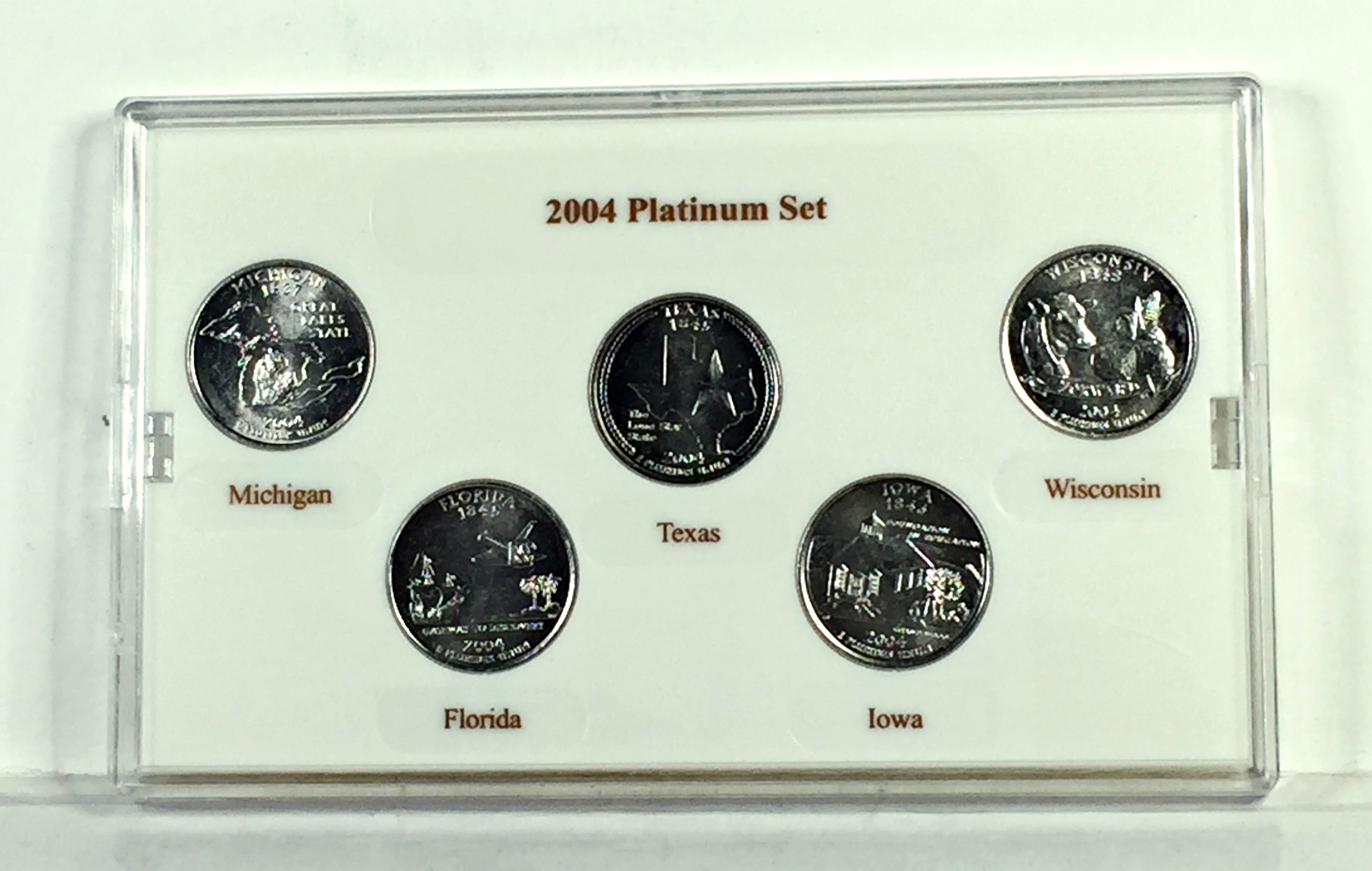 2004 Platinum Layered Edition State Quarter Collection*In Custom Holder ...