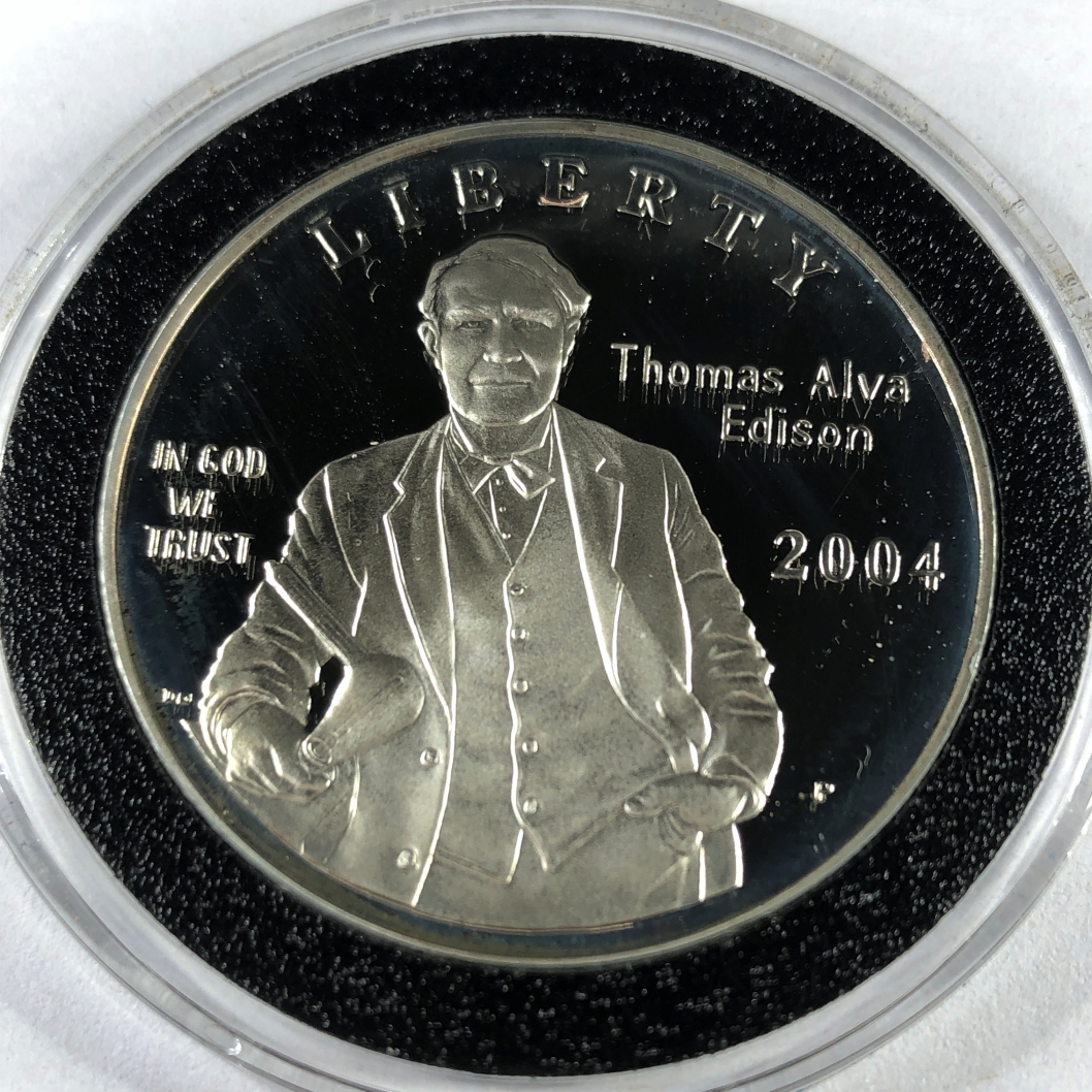 2004-P Thomas Alva Edison 125th Anniversary of Light Bulb Commemorative ...