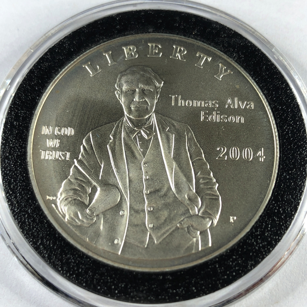 2004-P Thomas Alva Edison 125th Anniversary of Light Bulb Commemorative ...