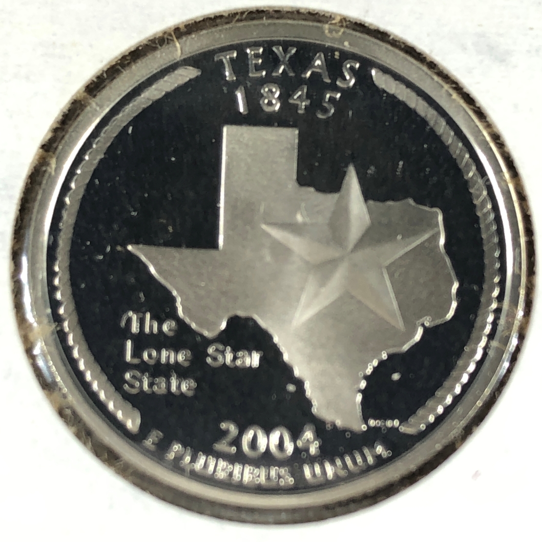 2004-S Proof Silver Texas State Commemorative Washington Quarter*Deep ...