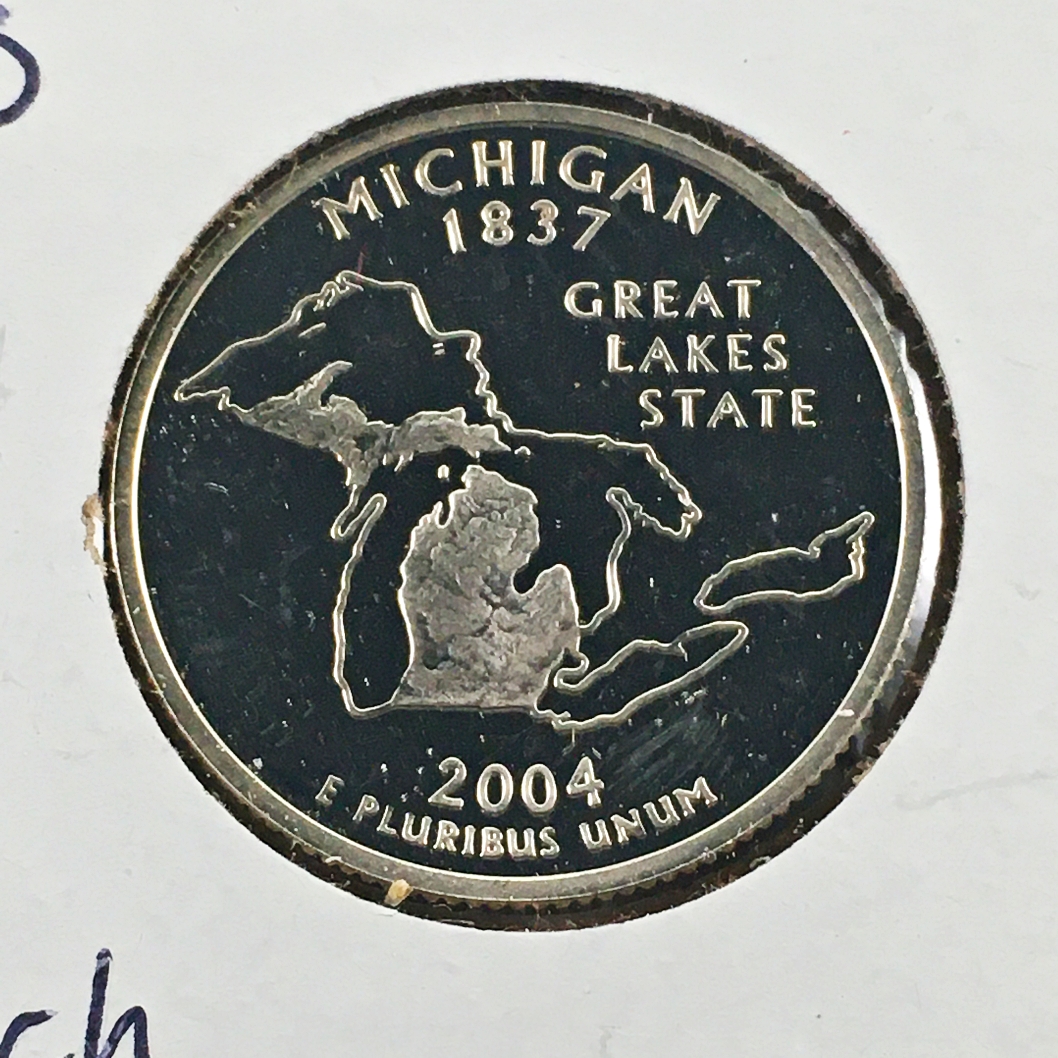 2004-S Silver Proof Michigan Commemorative Quarter*DCAM | Property Room