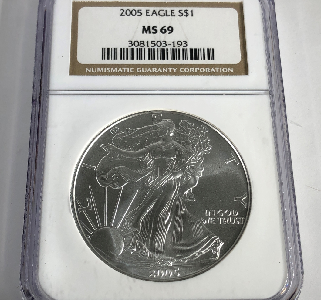 2005 American Silver Eagle*Graded MS69 by NGC*1oz .999 Fine Silver | Property Room