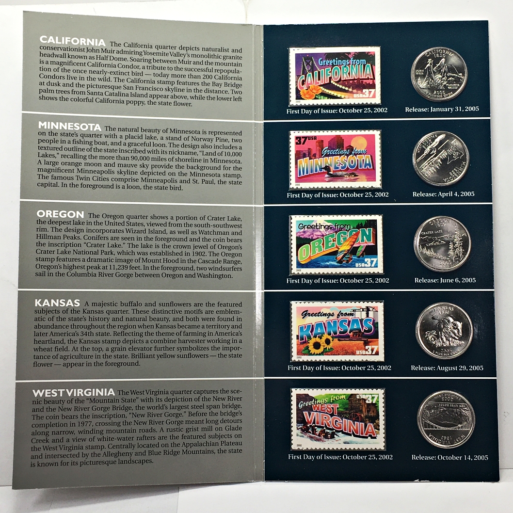 2005 Commemorative State Quarters*Also 2002 Corresponding Greeting ...