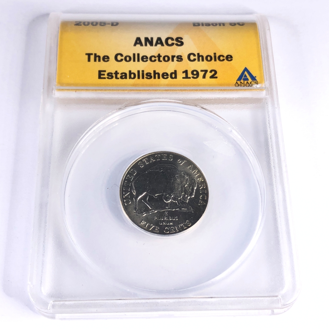 2005 D Bison Nickel in ANACS Sample Slab RARE and Collectible ...