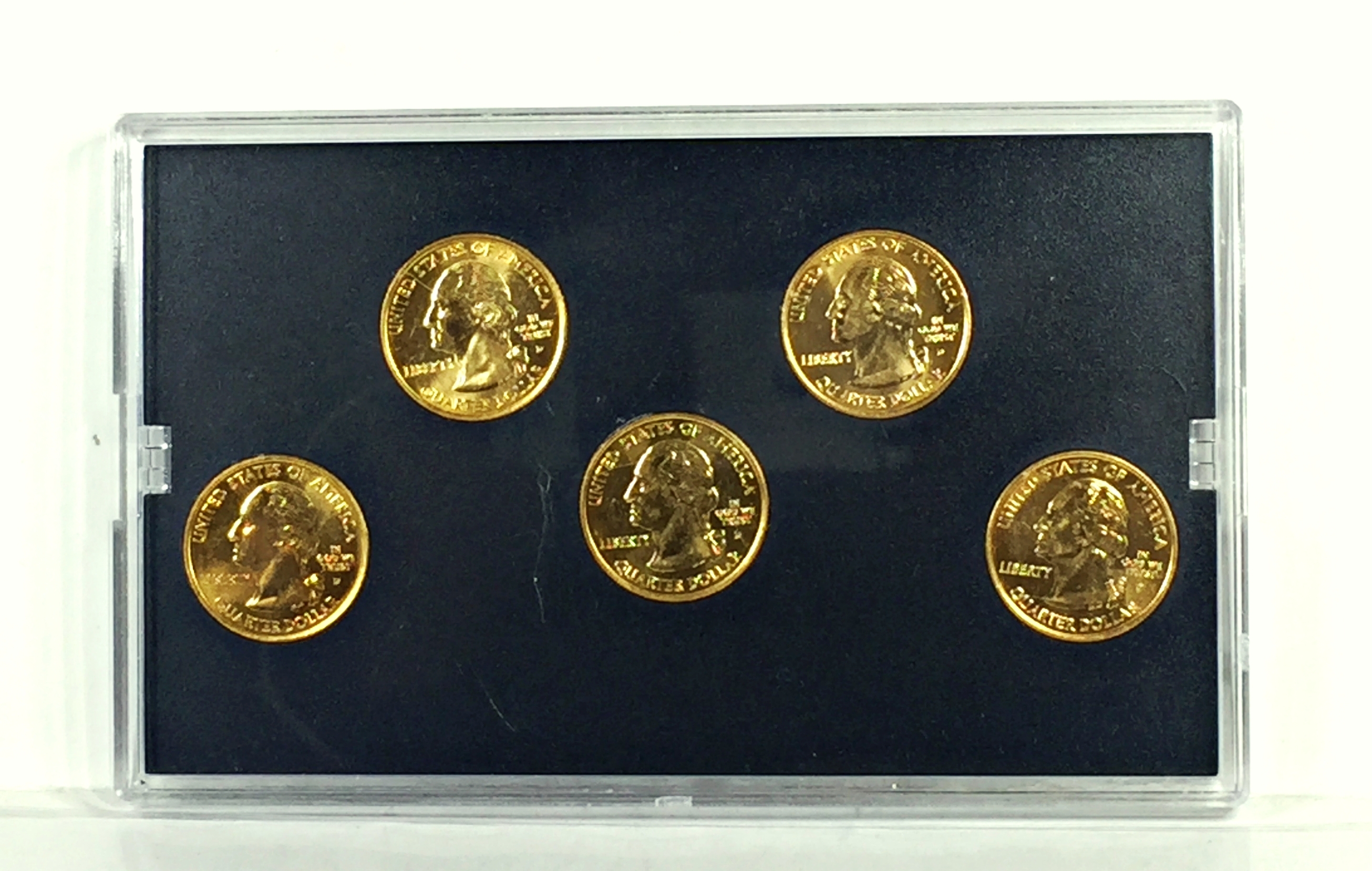 2005 Gold Layered Edition State Quarter Collection*In Custom Holder ...