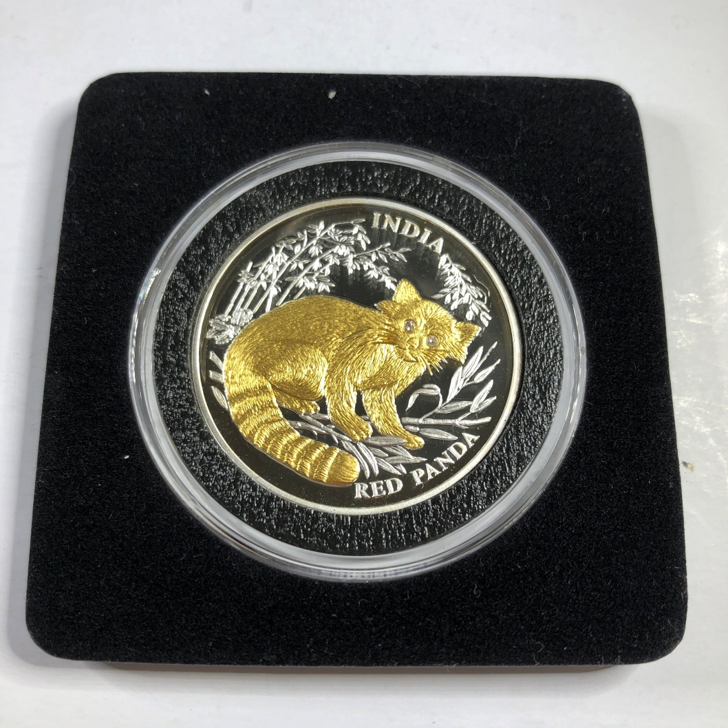 2005 Liberia Proof India-Red Panda $10 Coin*.999 Fine Silver ...