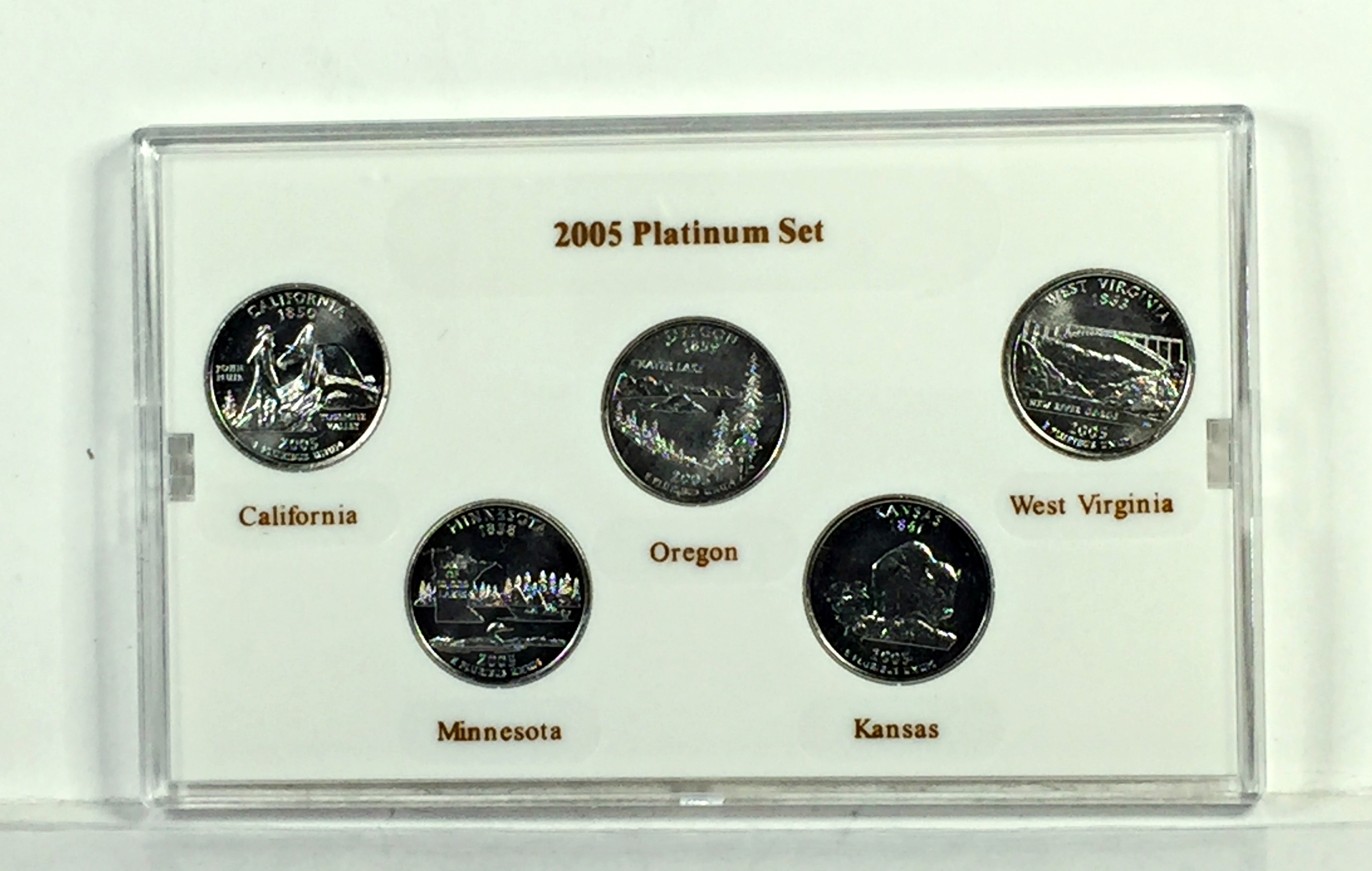 2005 Platinum Layered Edition State Quarter Collection*In Custom Holder ...