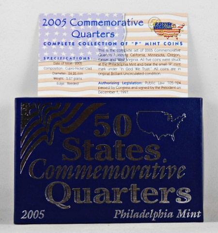 2005 United States Mint Commemorative State Quarters*Five Quarters From ...