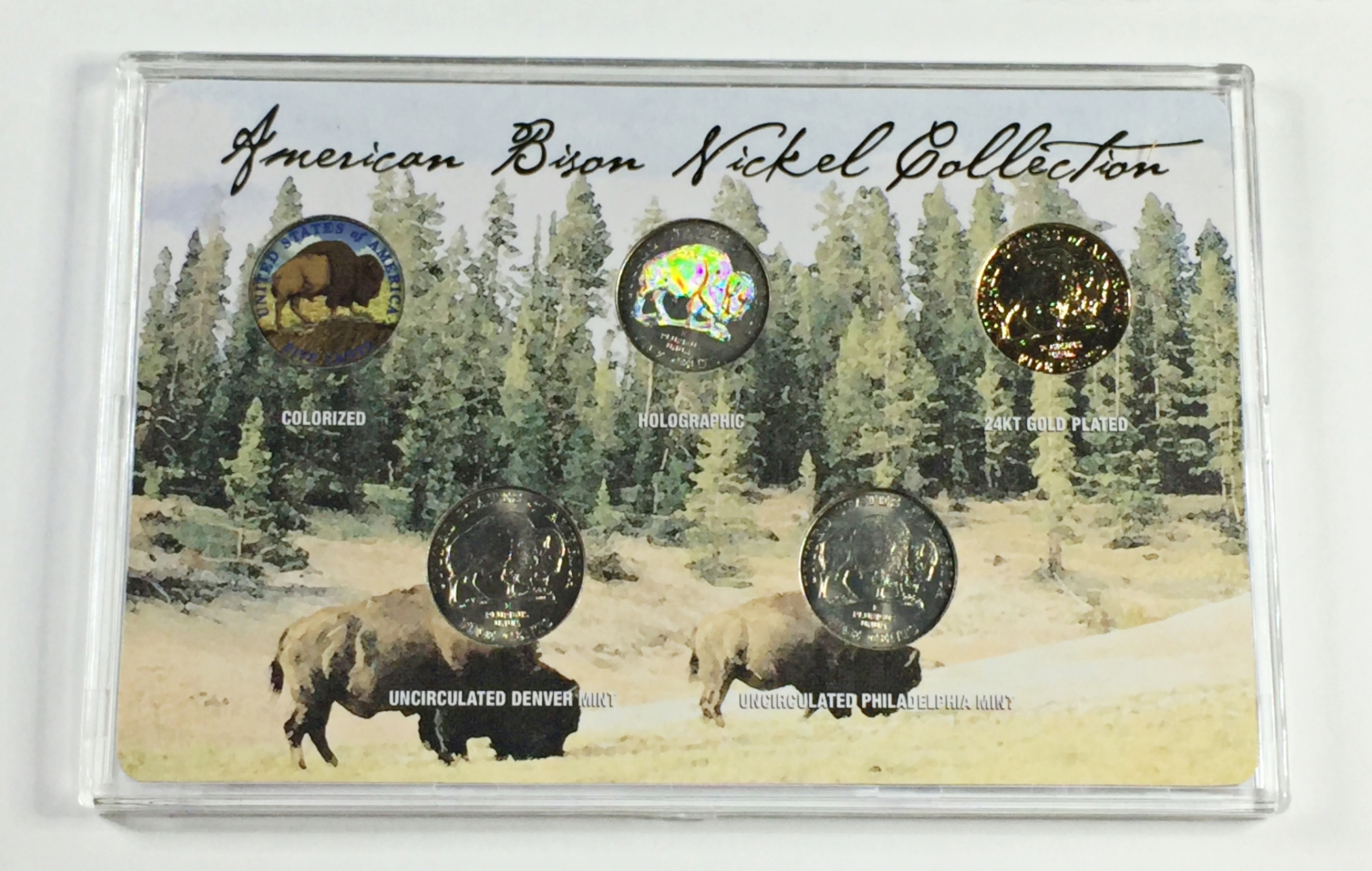 2005-P & D American Bison Nickel Collection*Colorized, Holographic, 24K ...