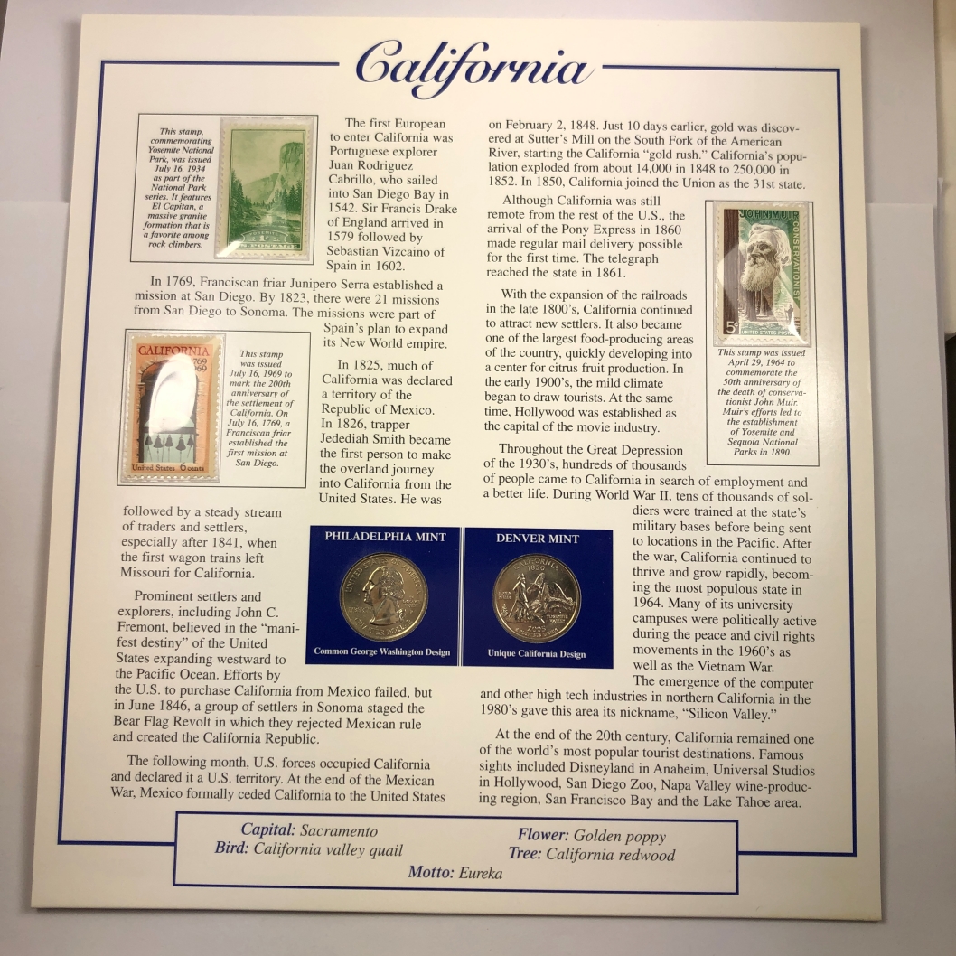 2005-P & D California Commemorative Quarters*Uncirculated Encased in 9 ...