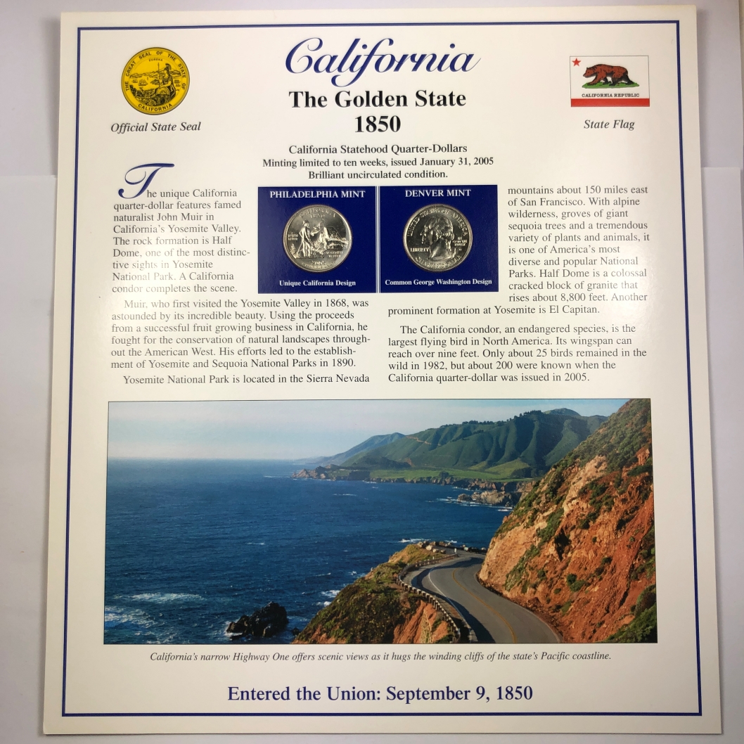 2005-P & D California Commemorative Quarters*Uncirculated Encased in 9 ...