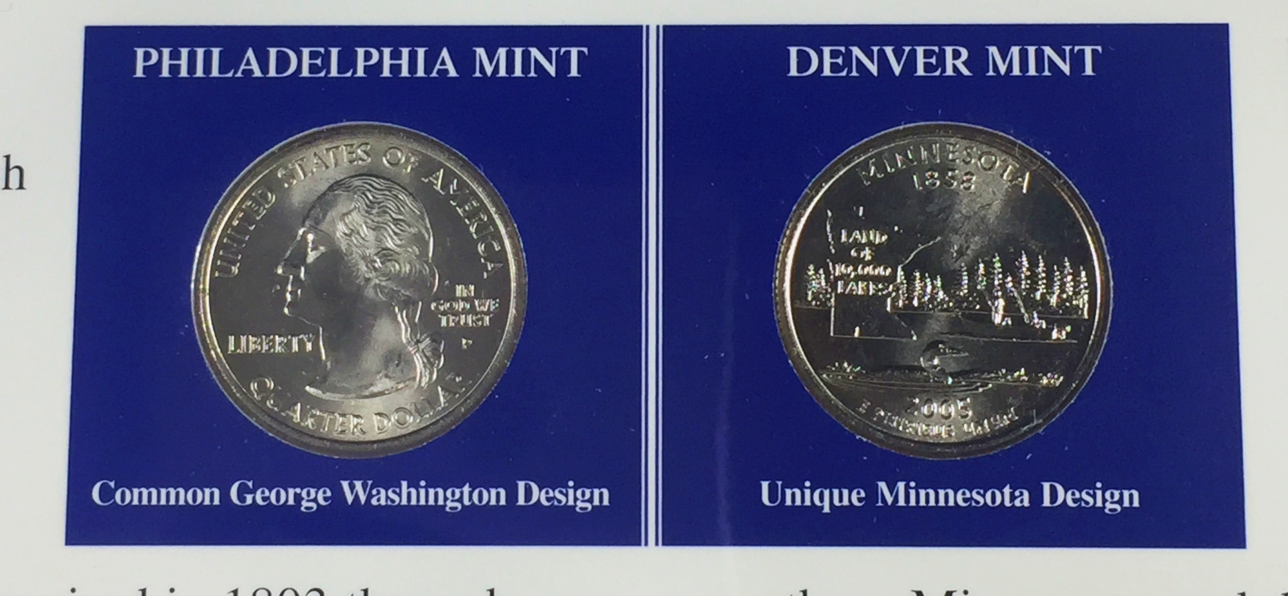 2005-P & D Minnesota Commemorative Quarters*Uncirculated Encased in 9 ...