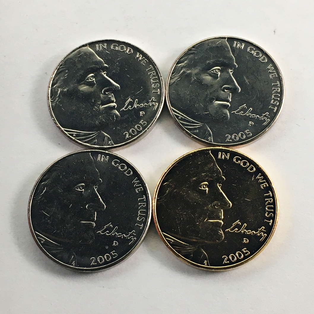 2005-P, D & S American Bison Commemorative Jefferson Nickels*24K Gold ...