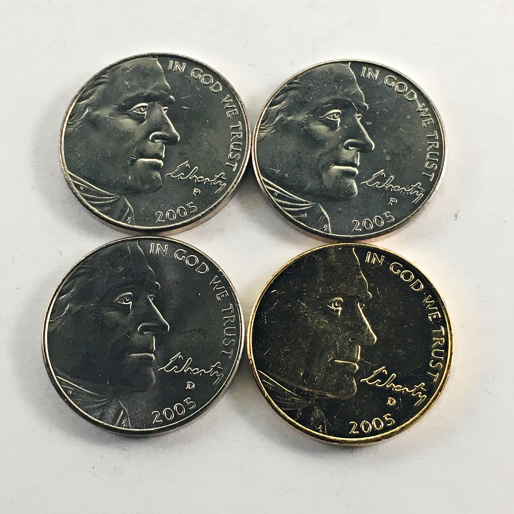 2005-P, D & S Ocean in View Commemorative Jefferson Nickels*24K Gold ...