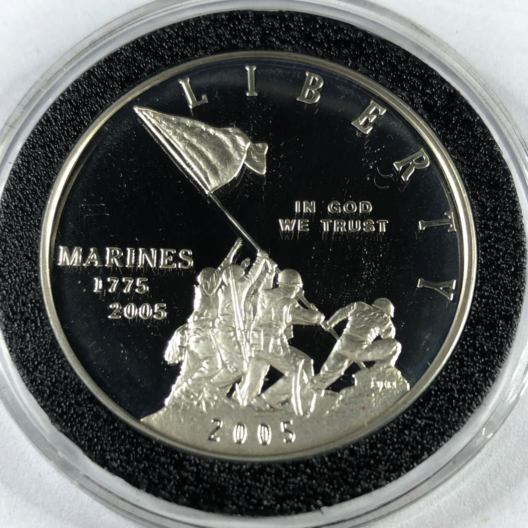2005-P Marine Corps 230th Anniversary Commemorative Proof Silver Dollar ...