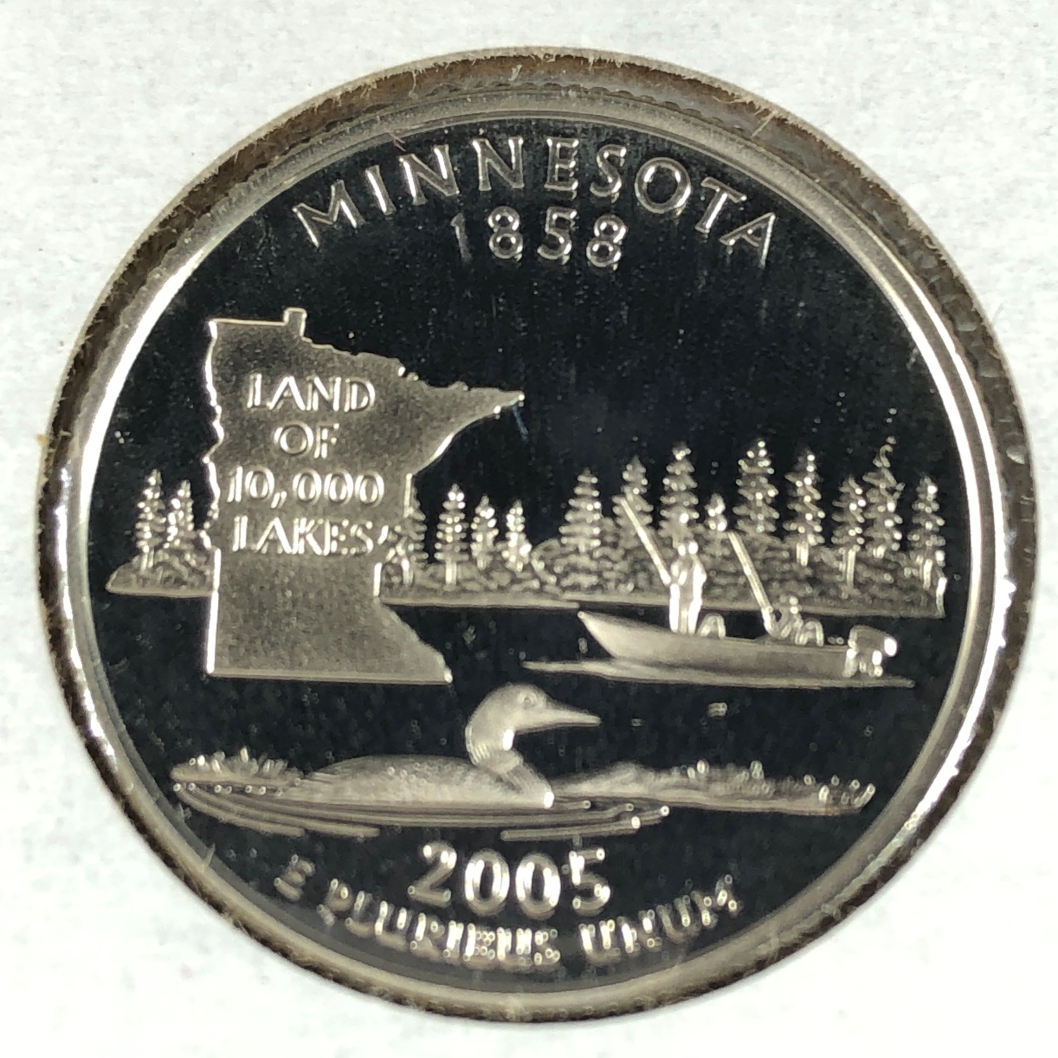 2005-S Proof Silver Minnesota State Commemorative Washington Quarter ...