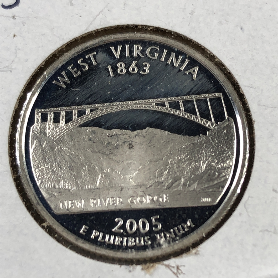 2005-S Proof Silver West Virginia States Commemorative Quarter*DCAM ...