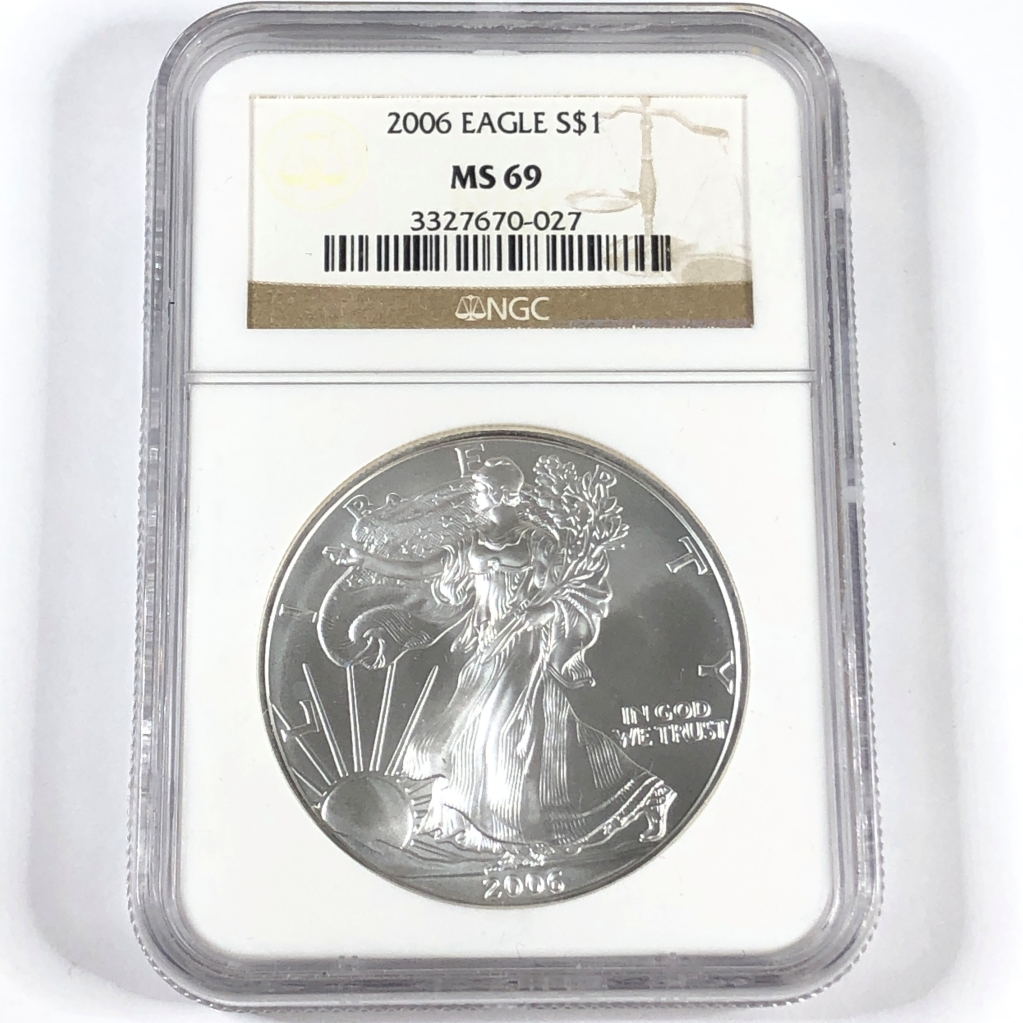 2006 American Silver Eagle*Graded MS69 by NGC*1oz .999 Fine Silver | Property Room