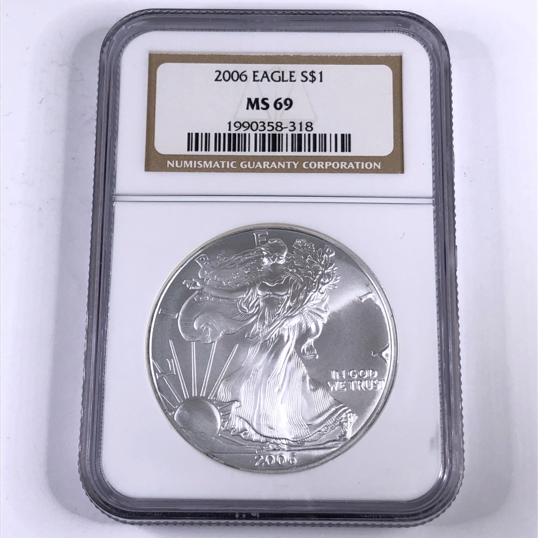 2006 American Silver Eagle*Graded MS69 by NGC*One Troy Ounce .999 Fine Silver | Property Room