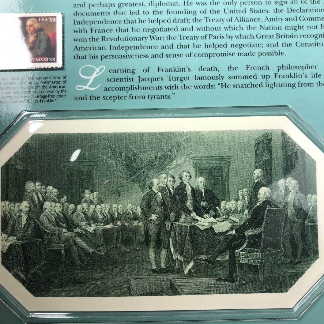 2006-P Ben Franklin Commemorative Silver Dollar, Four Stamps and ...