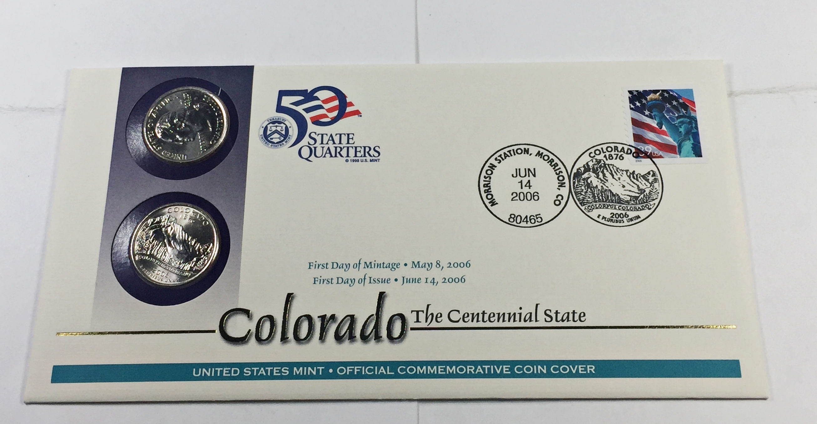 2006-P & D First Day of Issue Colorado State Commemorative Quarters on ...
