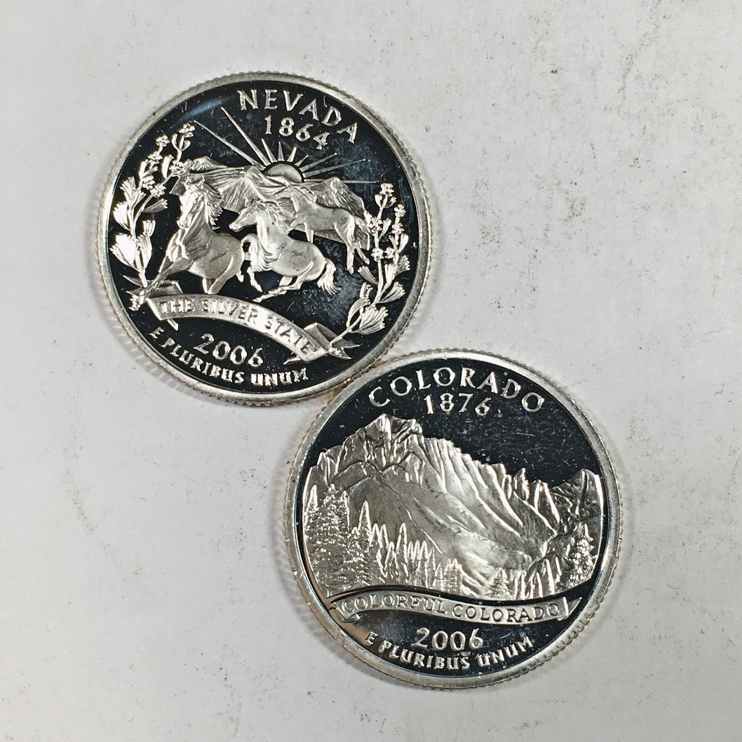 2006-S Proof Silver Colorado and Nevada State Commemorative Quarters ...