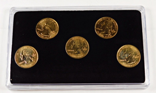 2007 Gold Edition of the Commemorative States Quarters*24K Gold Layered ...