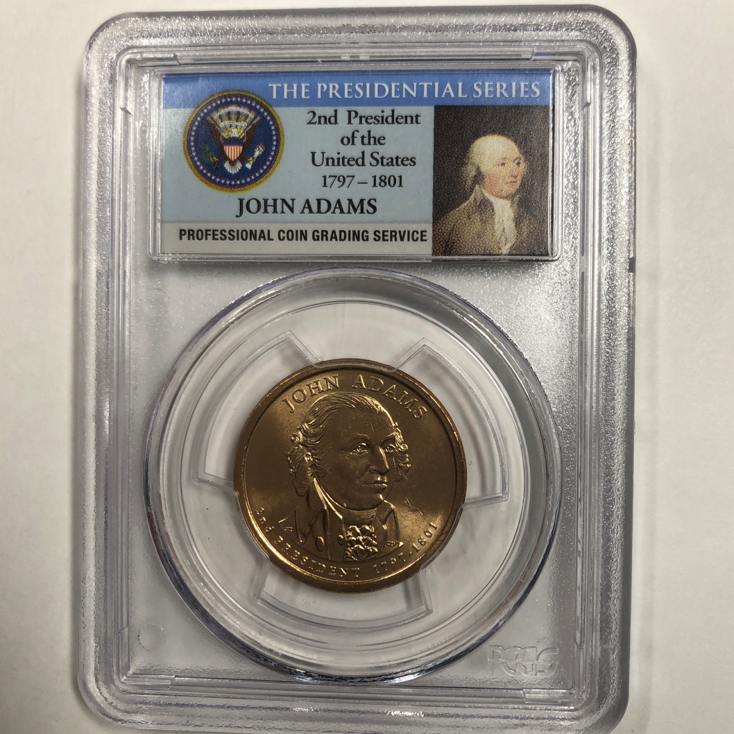 2007 P John Adams Presidential Dollar graded MS65 by PCGS *First Day of ...
