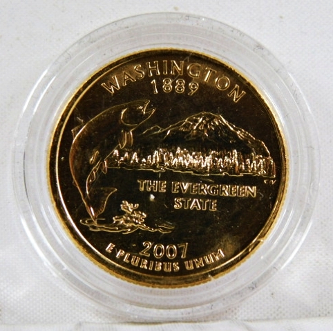 2007-P 24K Gold Layered Washington State Commemorative Quarter ...