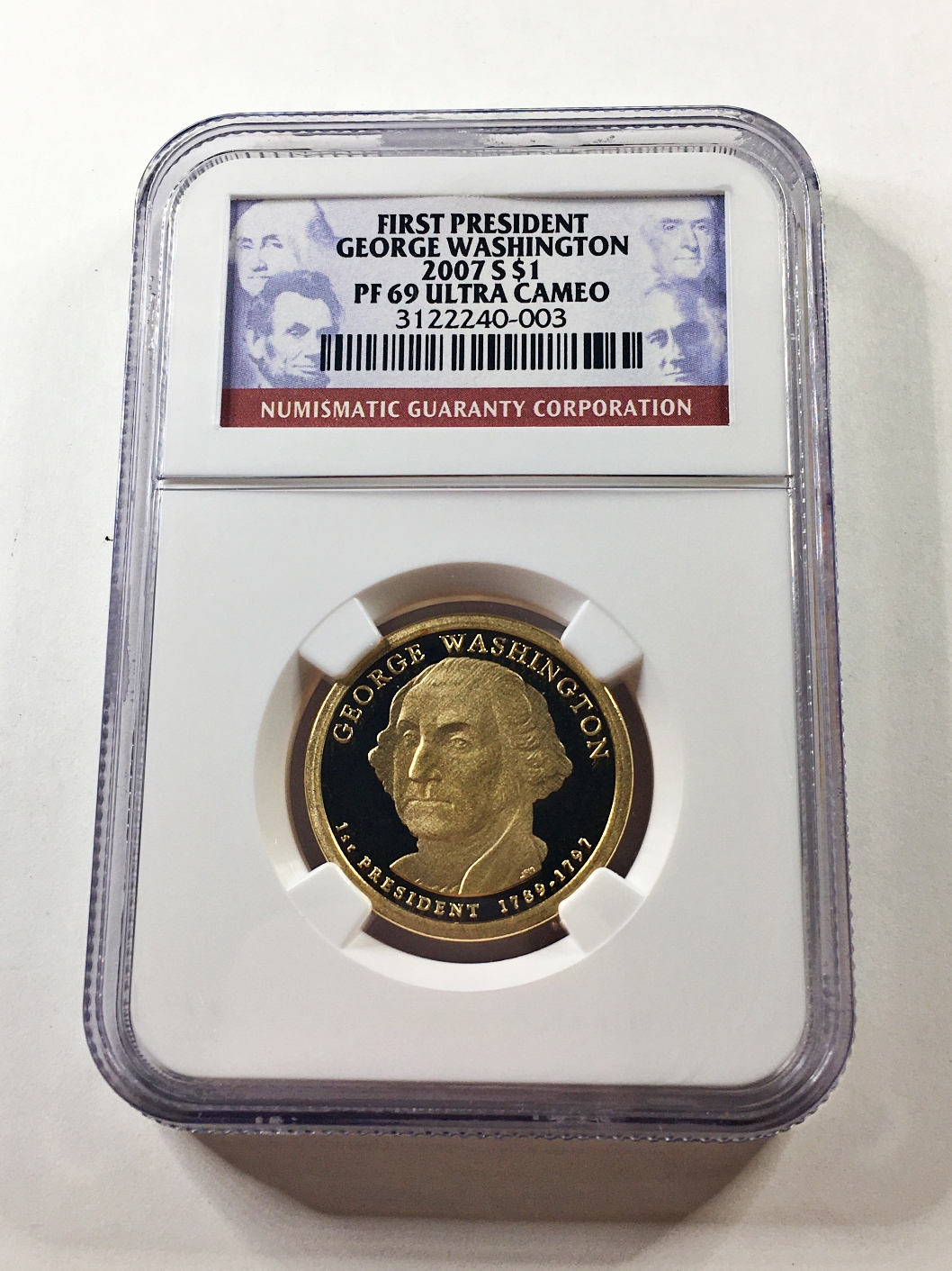 2007-S Proof George Washington Commemorative Presidential Dollar*Graded ...