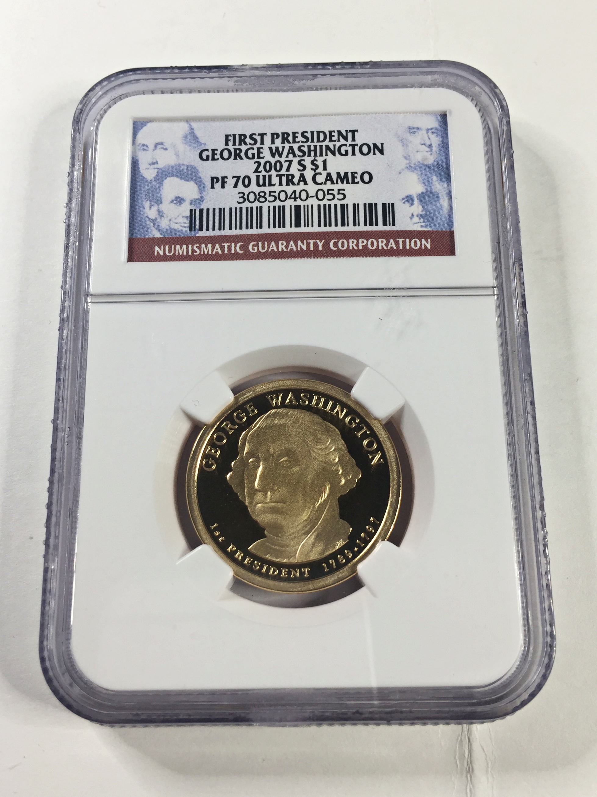 2007-S Proof George Washington Commemorative Presidential Dollar*Graded ...