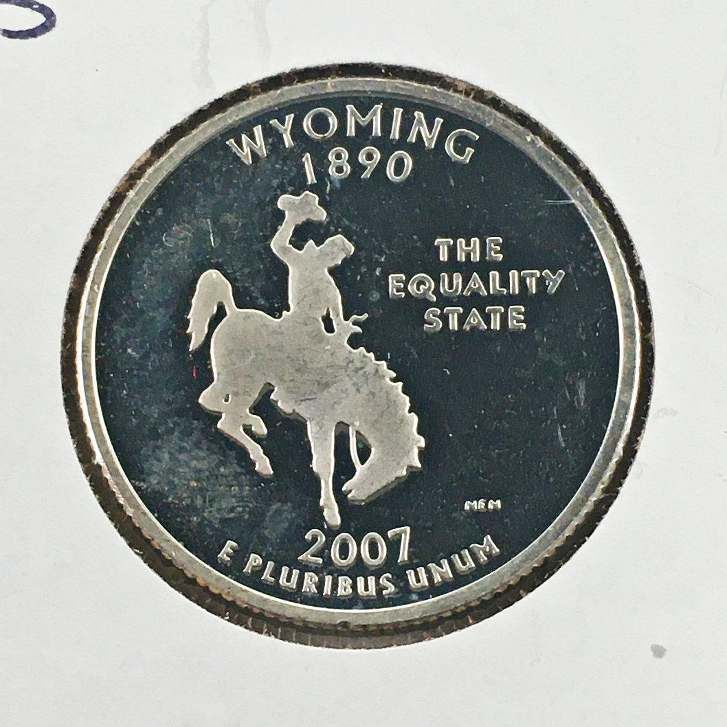 2007-S Silver Proof Wyoming Commemorative Quarter*DCAM | Property Room