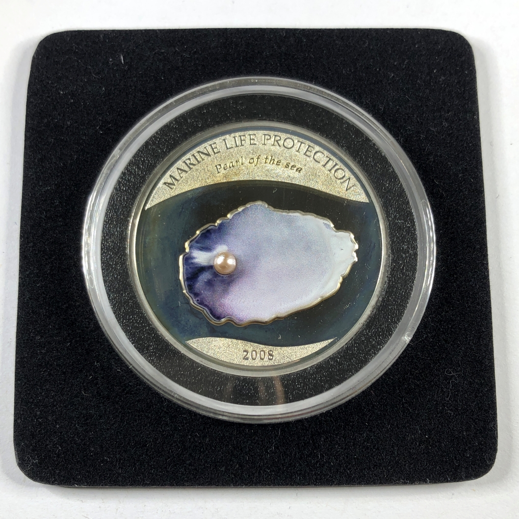 2008 Palau Colorized Silver $5 Proof Coin with Jewel*Marine Life ...