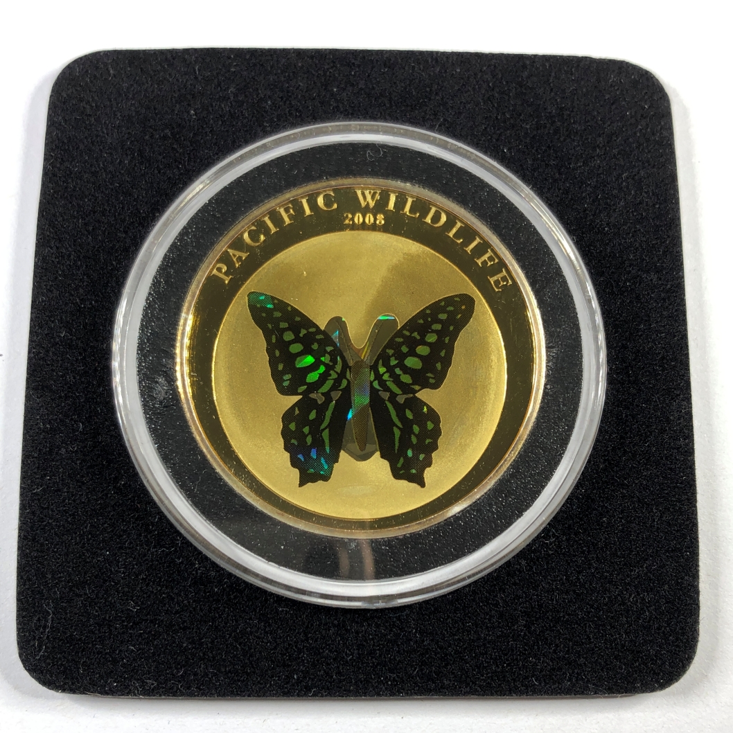 2008 Republic of Palau Colorized $1 Proof Coin*Pacific Wildlife-Green ...
