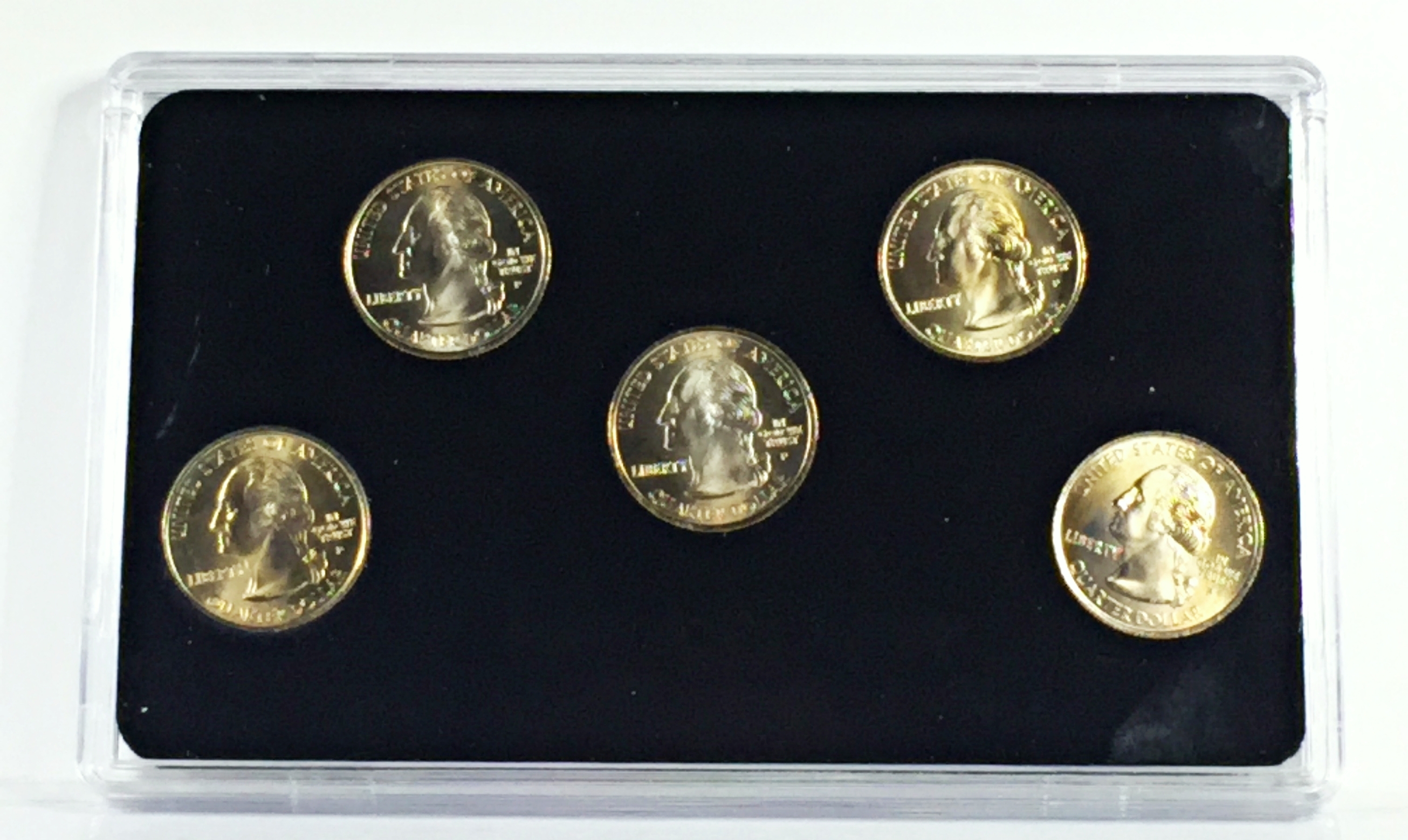 2008 Satin Finish Edition Commemorative State Quarters*In Custom Holder ...